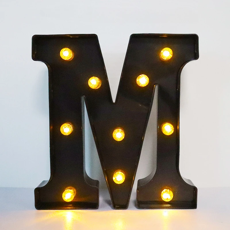 Letras de 22 cm con luz LED, letras del alfabeto negras, números, luz ...