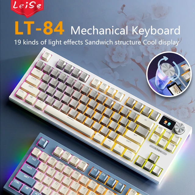 LT84 84-Key Hot-Swappable RGB Wireless Mechanical Keyboard , 53% OFF
