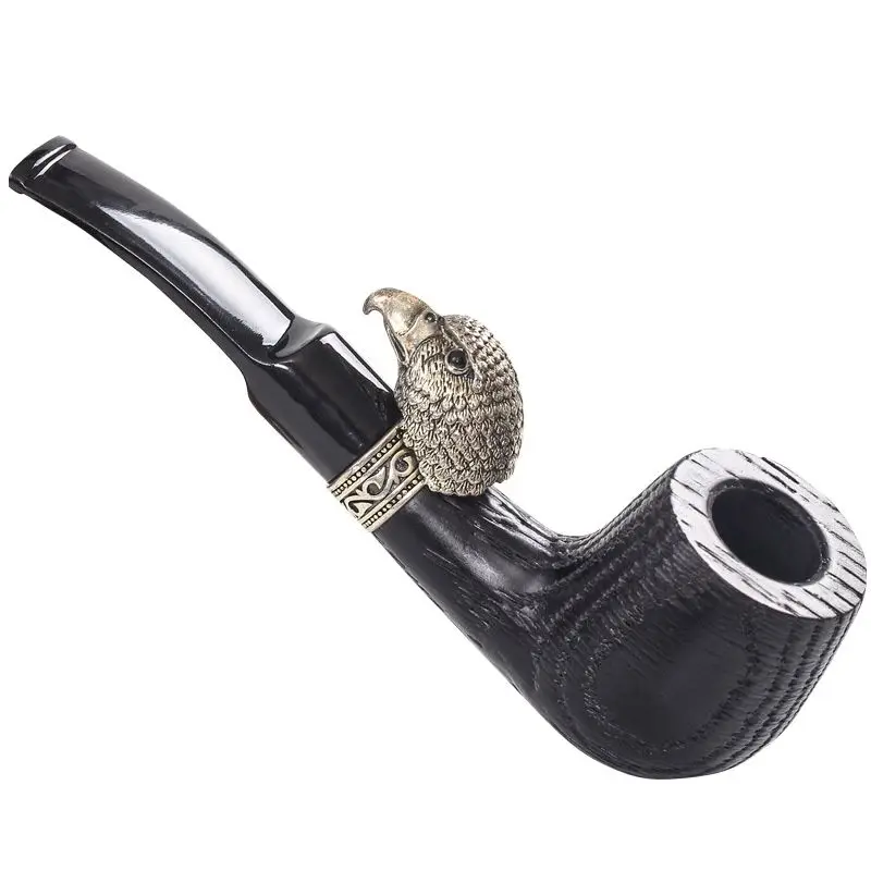 Oak-Wood-9mm-Filter-Hawkhead-Tobacco-Pipe-Retro-Gentleman-Bent-Type ...