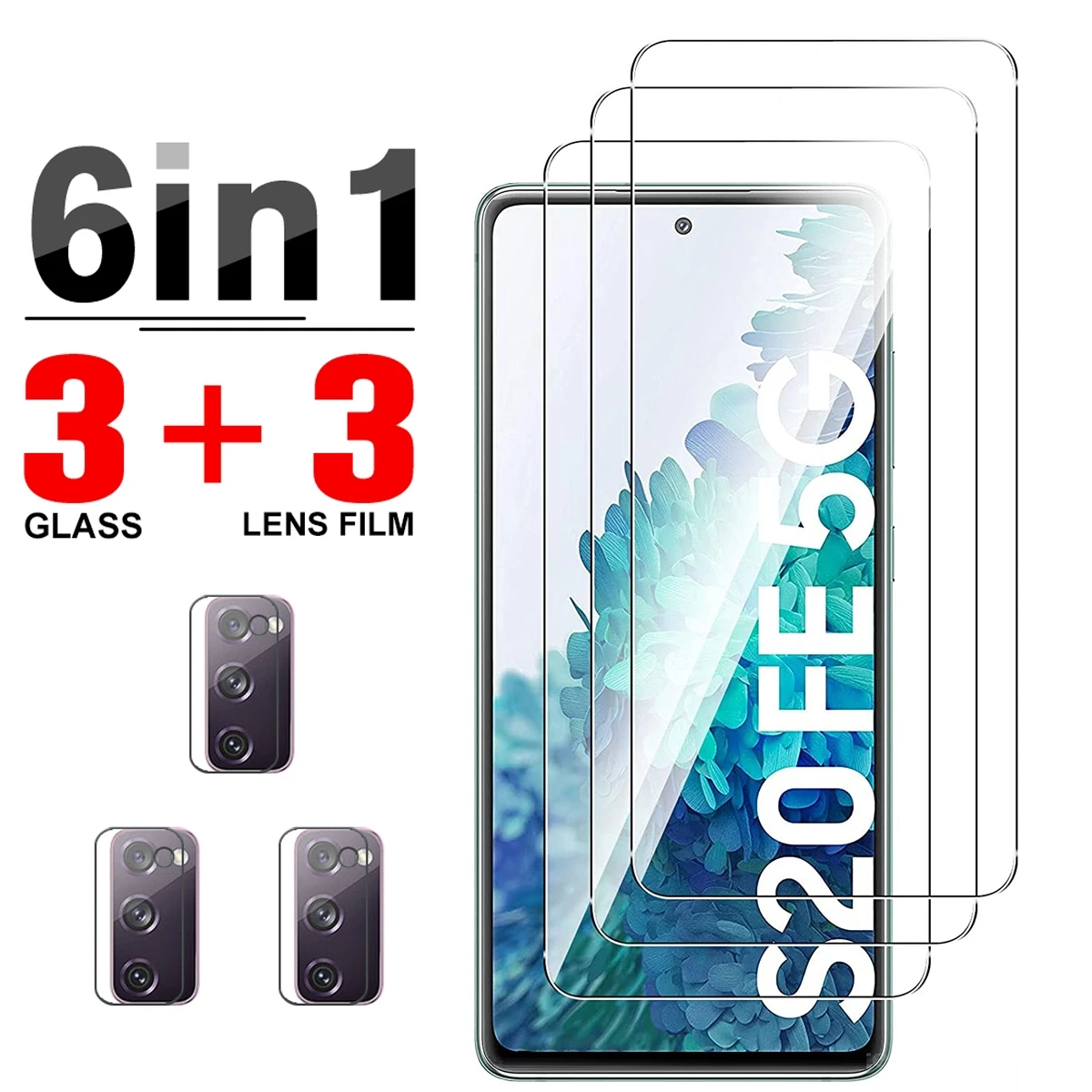 6 IN 1 Tempered Glass For Samsung Galaxy S20 FE s20fe S 20FE 5G Front ...