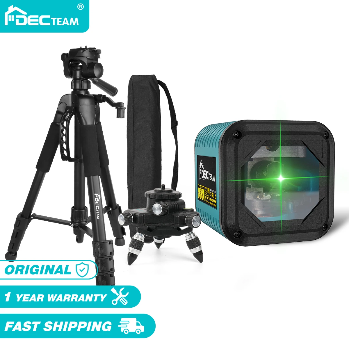 Decteam 2 Lines Green Beam Osram Laser Level Tools With Cross Line Self ...