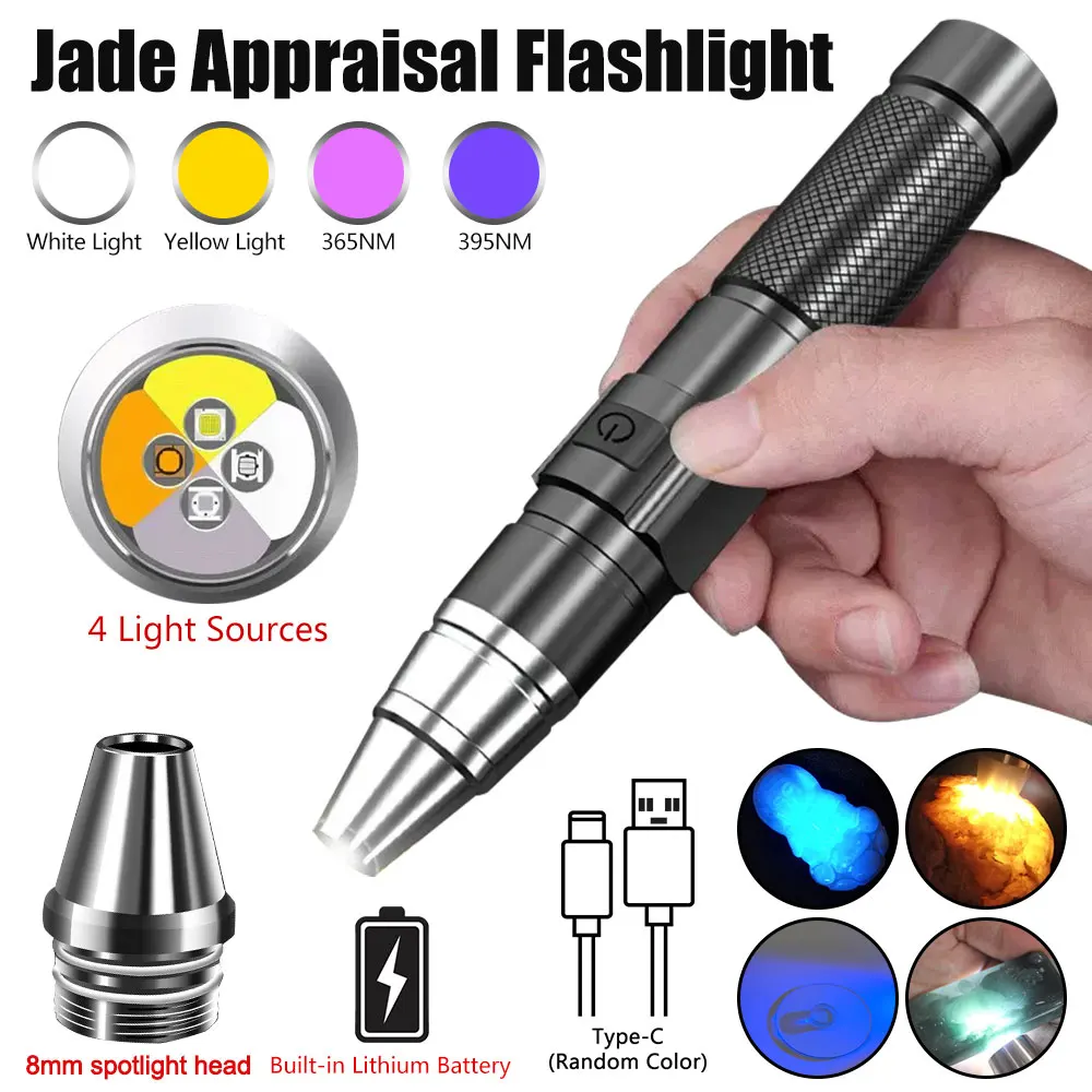 Mini-4-Light-Sources-Lamp-Flashlight-365-395NM-Torch-Jade-Inspection ...