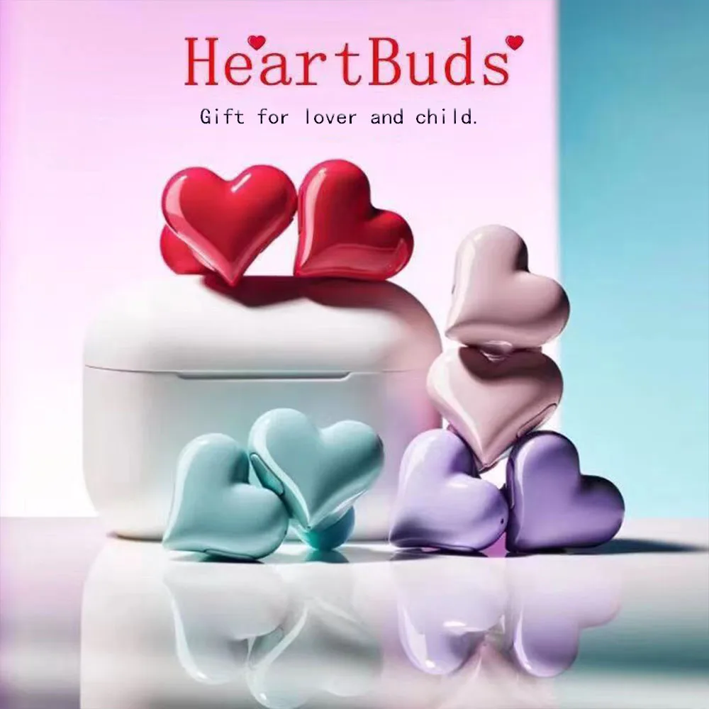 New-Heart-Shaped-Wireless-Bluetooth-Headphones-Heart-Shaped-Earphones ...