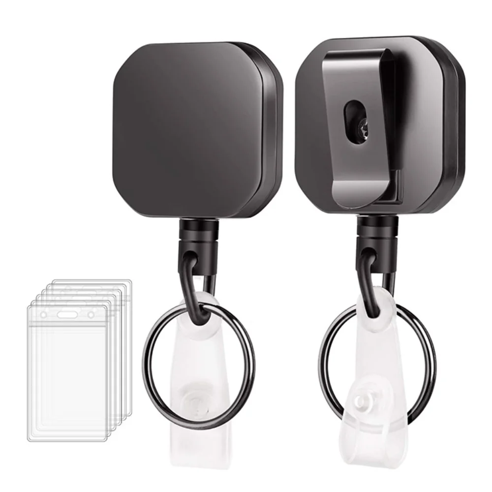 Heavy Duty Square Retractable Badge Reel ID Badge Holder with Belt ...