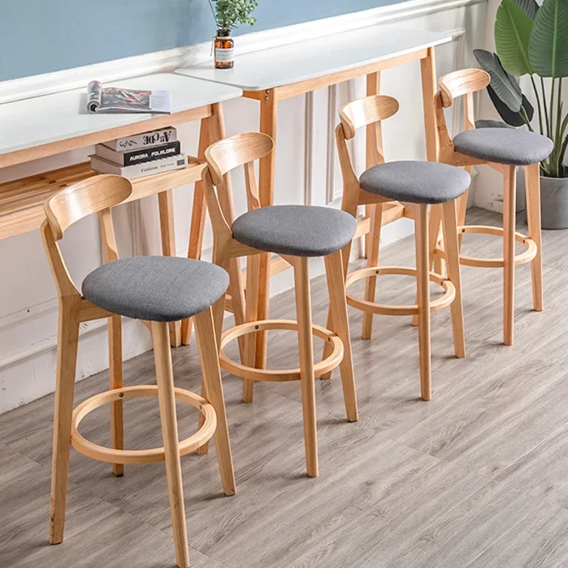 Nordic-Solid-Wood-Bar-Stools-Modern-Simple-High-Chair-with-Backrest-for ...