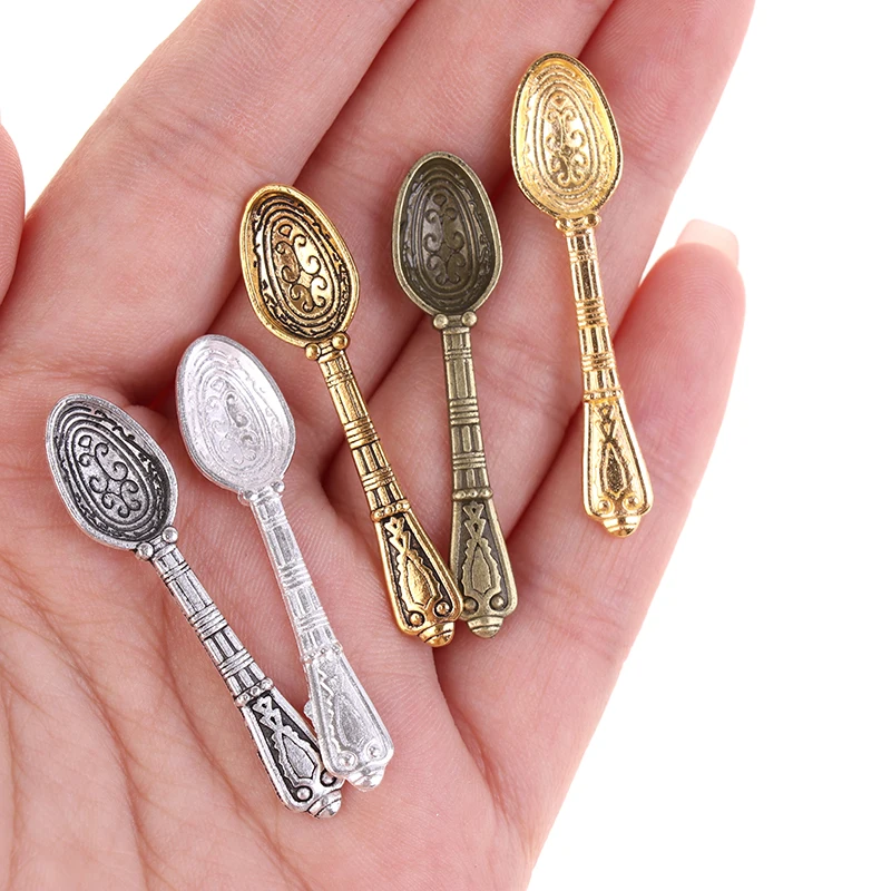 10Pcs-1-12-Dollhouse-Miniature-Spoons-Vintage-Mini-Metal-Cutlery-Spoon ...