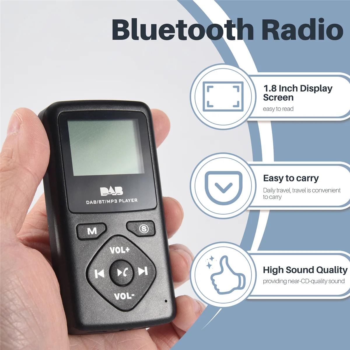Better Quality DAB/DAB Digital Radio Bluetooth 4.0 Personal Pocket FM ...
