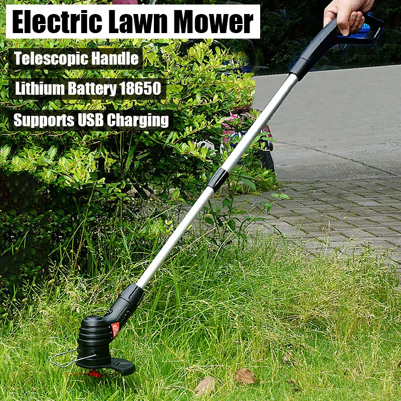Electric-Cordless-Lawn-Mower-Portable-Garden-Power-Tools-USB ...