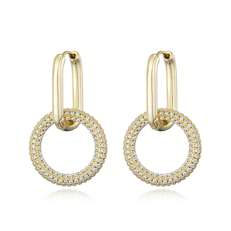 New-Trendy-Round-Oval-Rectangle-Hoop-Earrings-For-Women-Zirconia-CZ ...