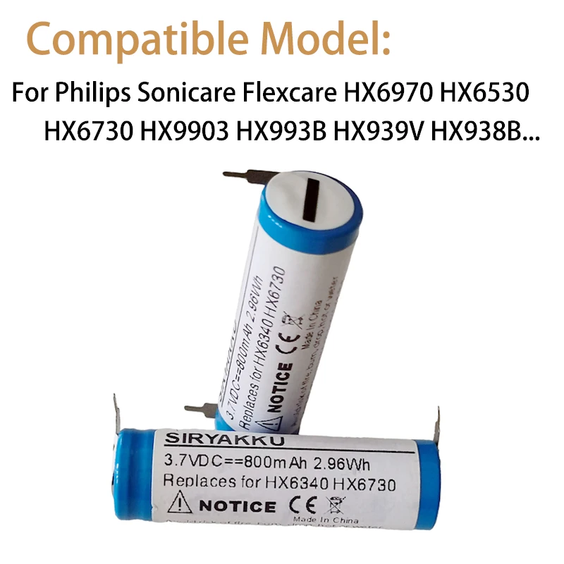 Battery-For-Philips-Sonic-HX6970-HX6530-HX6511-HX6320-HX9350-HX9360 ...
