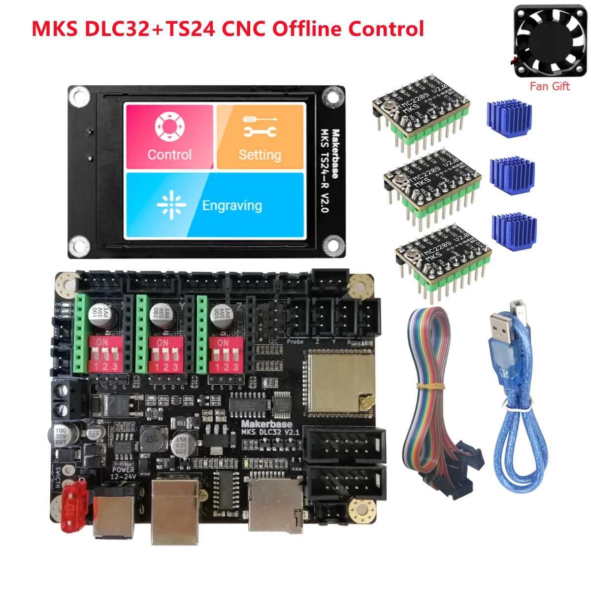 grbl 32 bit CNC shield controller ESP32 WIFI MKS DLC32 V2.1 offline ...