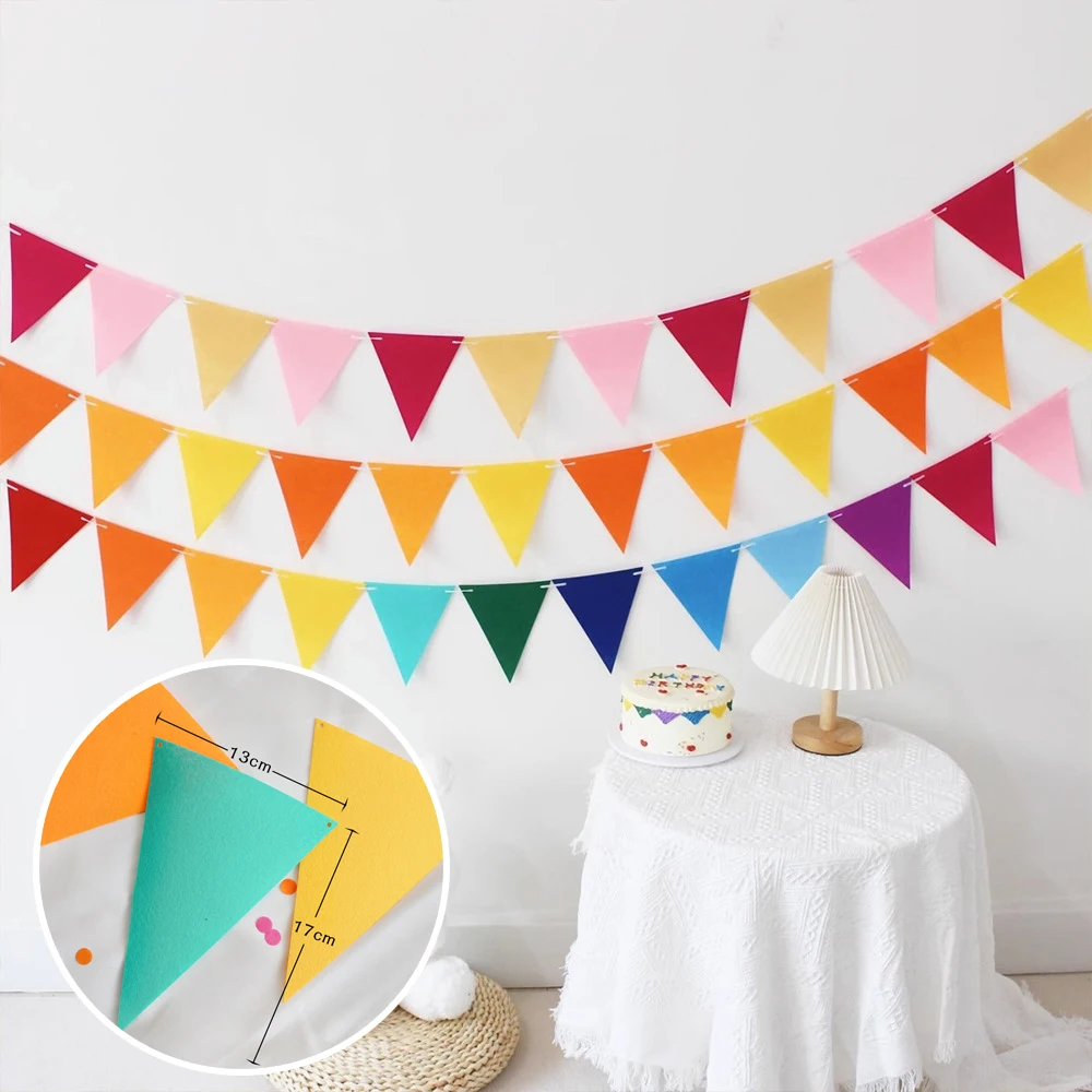 13-17cm-Felt-Birthday-Party-Triangle-Flag-Children-s-Birthday-Party ...