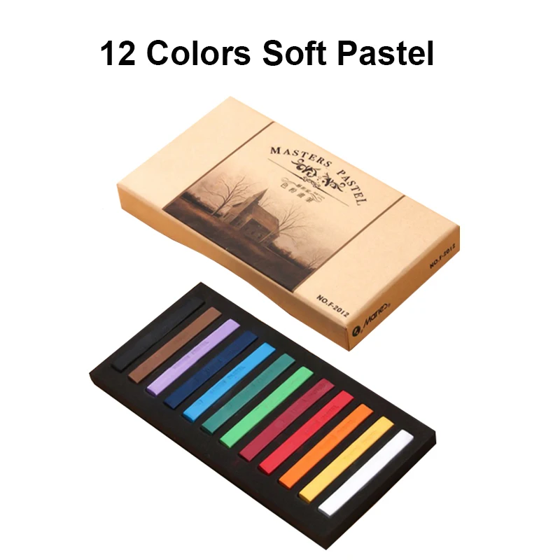 Non-Toxic-Artist-Pastels-Square-Chalks-12-Colors-Soft-Dry-Pastel-Artist ...
