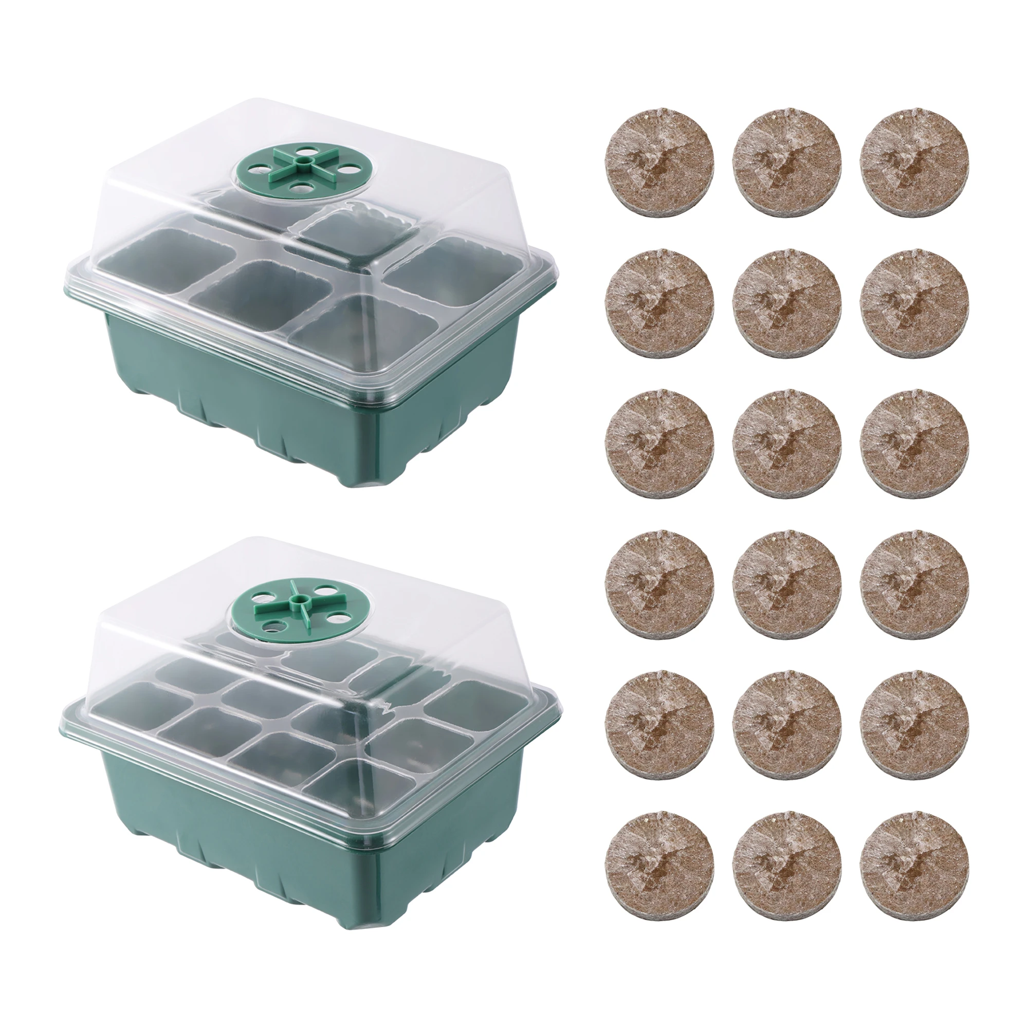 6/12 Compartment Breathable Germination Box Seed Germination and Growth ...