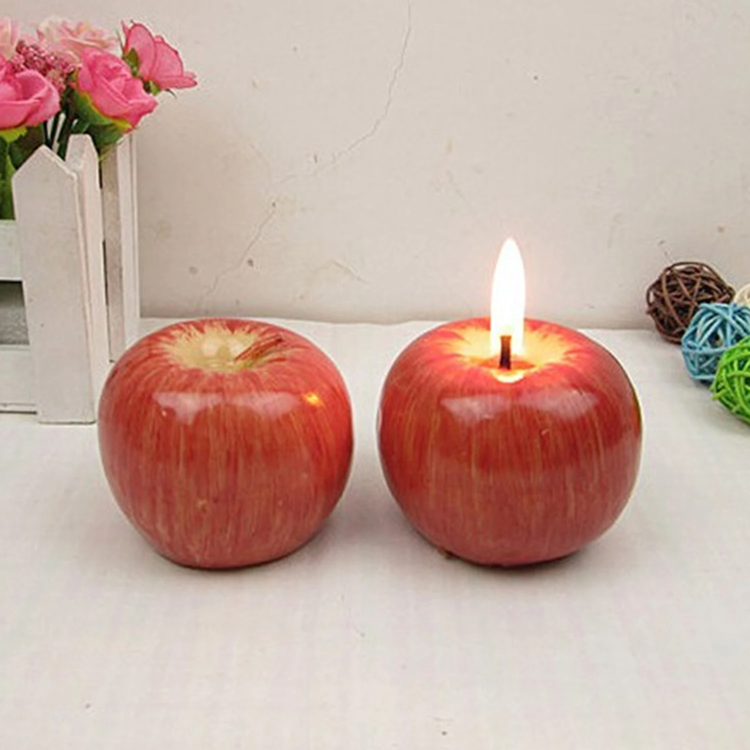 1PC-Home-Red-Apple-Shape-Modeling-Techniques-Scented-Candles-Apple ...