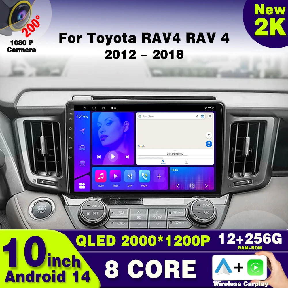 Android 14 For Toyota RAV4 RAV 4 2013 2014 2015 - 2017 android Auto Car ...