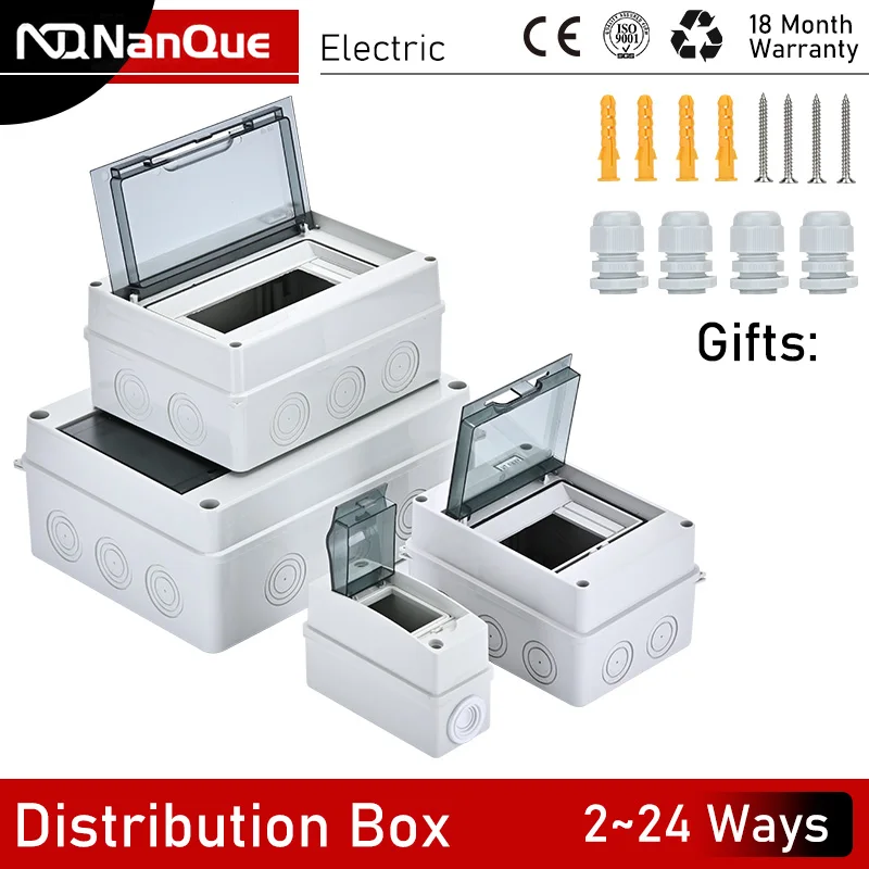 Distribution Box 1/2/5/6/8/12/15/18/20/24 Ways IP65 Waterproof MCB ...