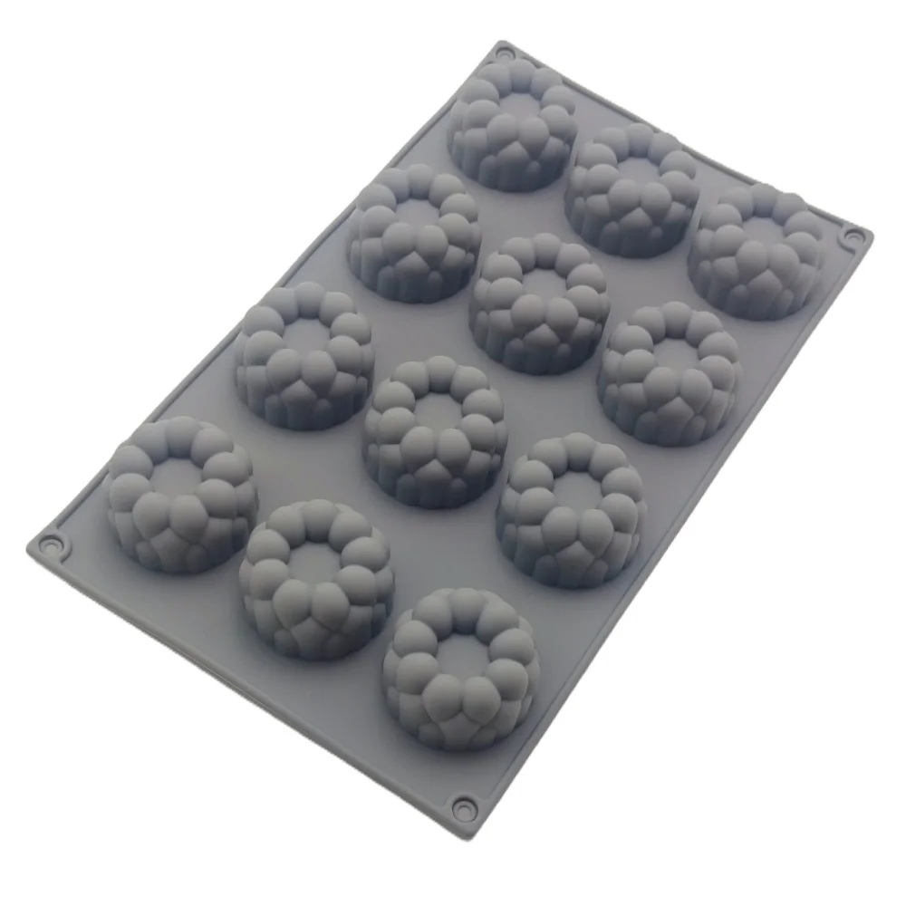 New Arrival 12 Hole Circular Bubble Shape Silicone Mousse Cake Mold DIY ...