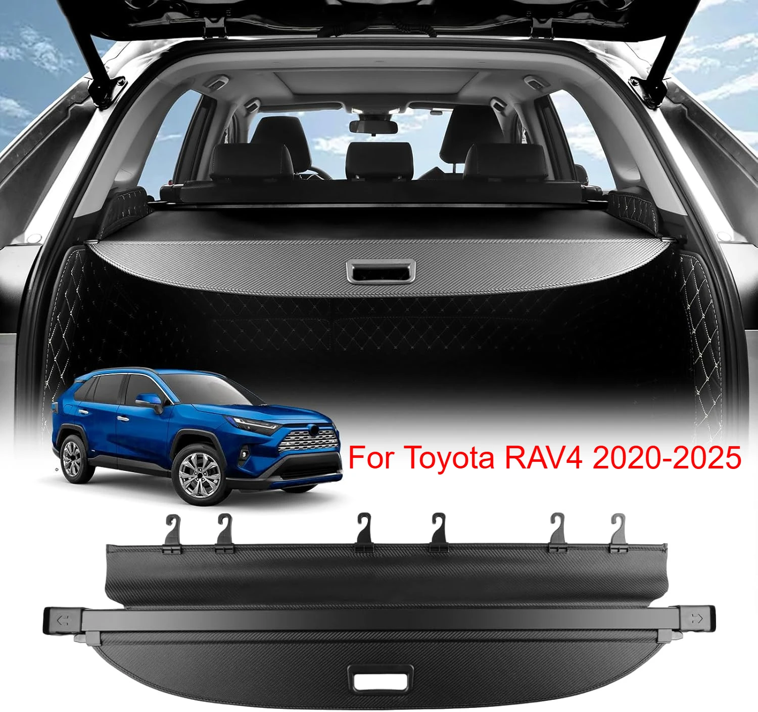Car Rear Trunk Cargo Cover For Toyota RAV4 20-25 Trunk Curtain Cover ...
