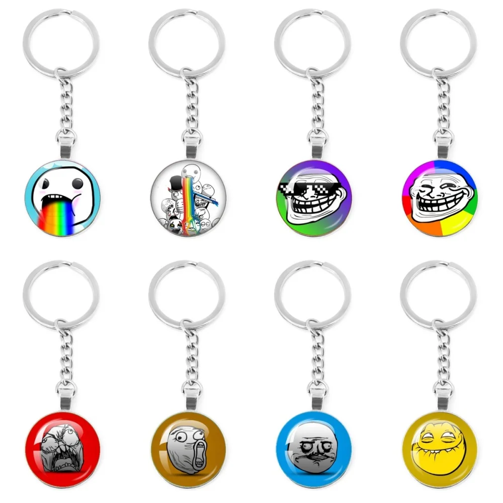 Funny Troll Face NoMeGusta Rage Face ForeverAlone Meme Glass Cabochon ...