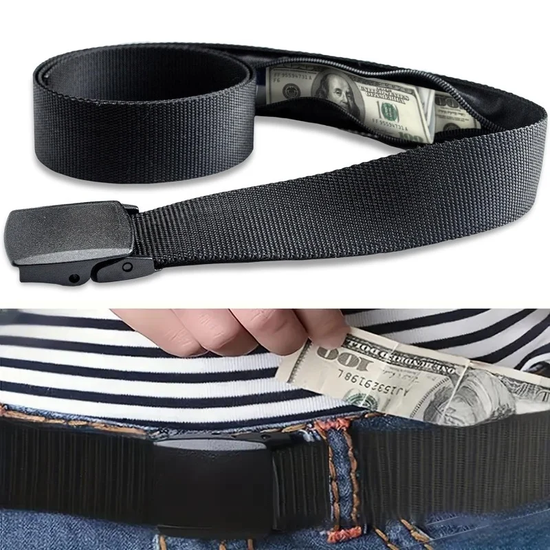 Anti-Theft Money Belt Hidden Wallet RFID Blocking Waist Strap for ...