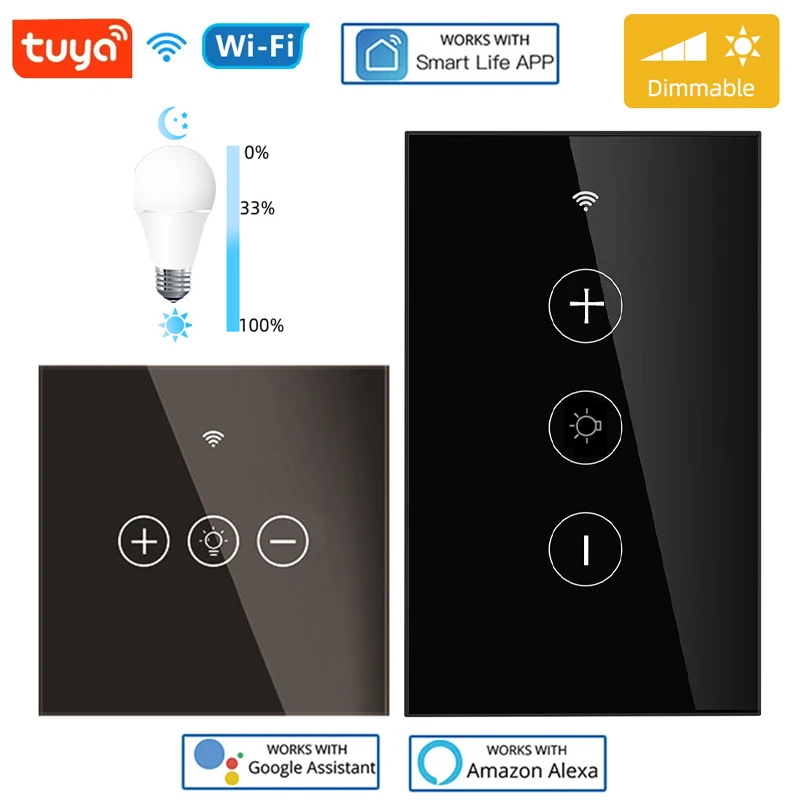 Tuya WiFi EU / US Smart Dimmer Switch Light Wireless Touch Smart Life ...