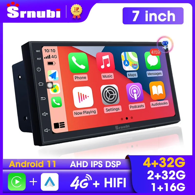 Srnubi Android 11 Car Radio Autoradio 2din Universal 7" Auto Carplay Stereo Gps For Toyota Vw ...