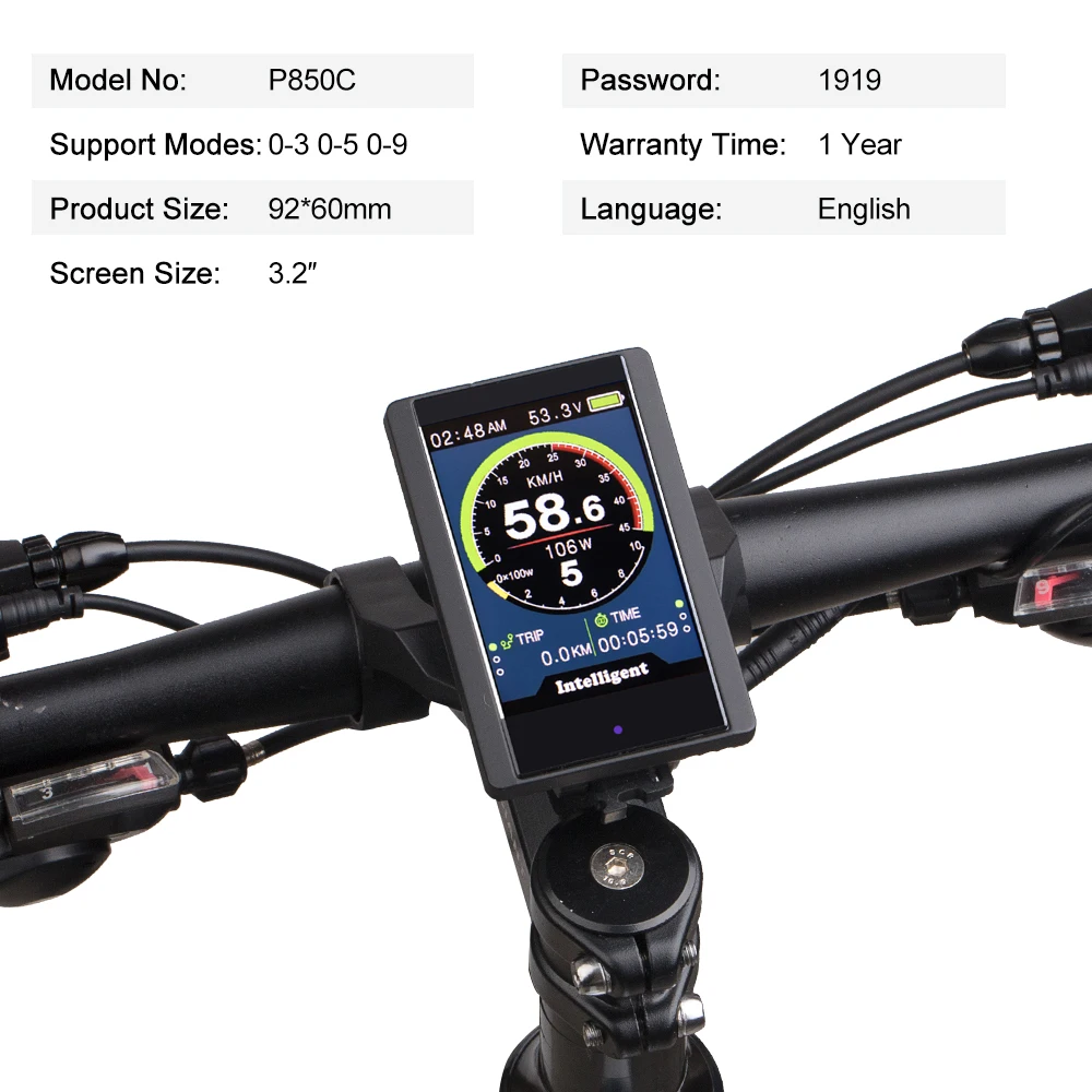 Kit de motorisation de vélo électrique,écran HDMI 860C P850C DPC18 C965 ...