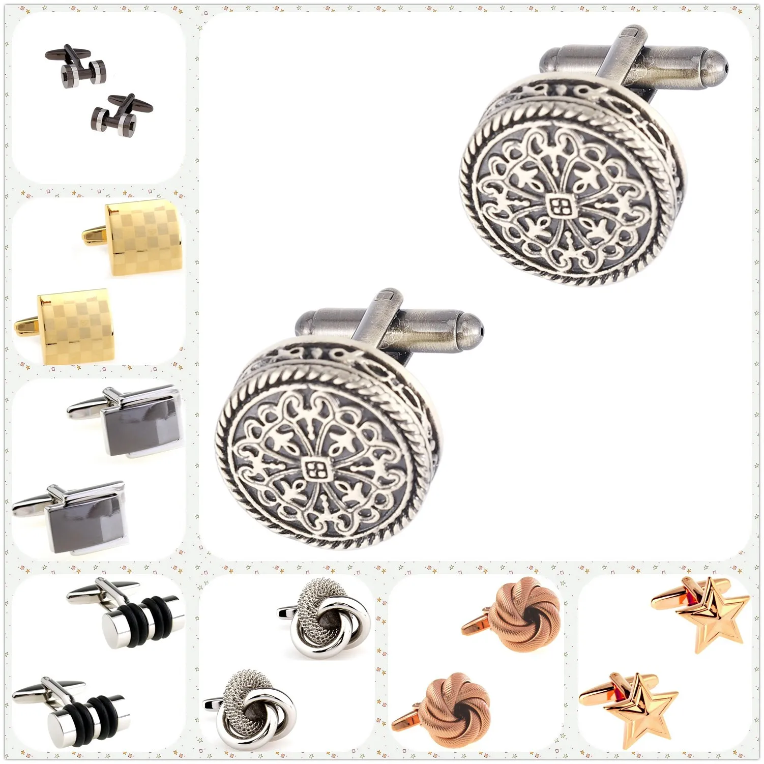 Metal Cufflinks 27 Designs Mens Fashion Cuff Links Shipping Knots ...