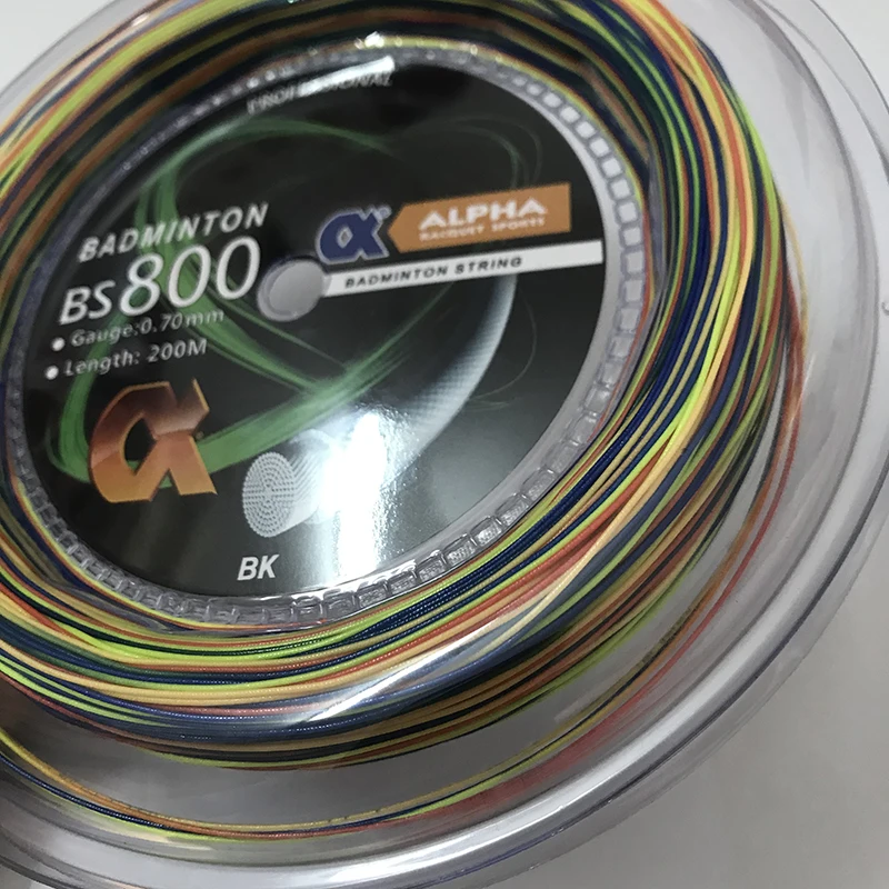 Alpha-Badminton-String-200m-Reels-0-7mm-Rainbow-String-High-Elasticity ...