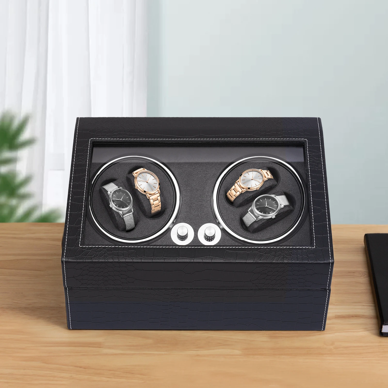 Watch-Winder-Watch-Rotating-Display-Case-Holds-4-Automatic-Watches ...