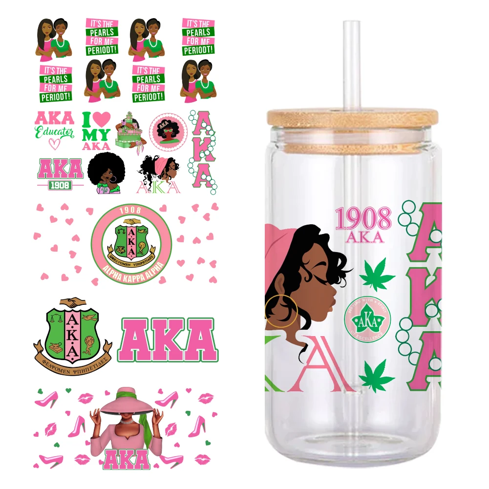 Alpha-Kappa-Alpha-AKA-Sorority-11-24cm-UV-DTF-Wrap-Sticker-DIY-For-16oz ...