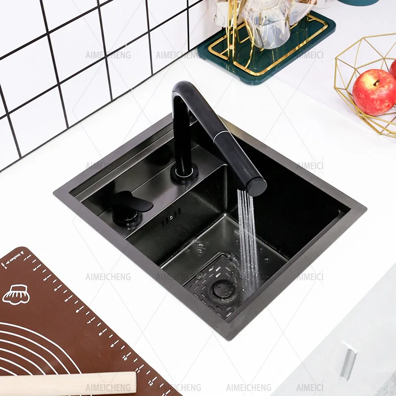 Hidden Bar Sink Stainless Steel Kitchen Sink Apartment Small Single ...