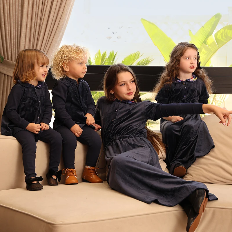 Family shabbos velvet set girls dress matching t shirt baby 2 pieces ...