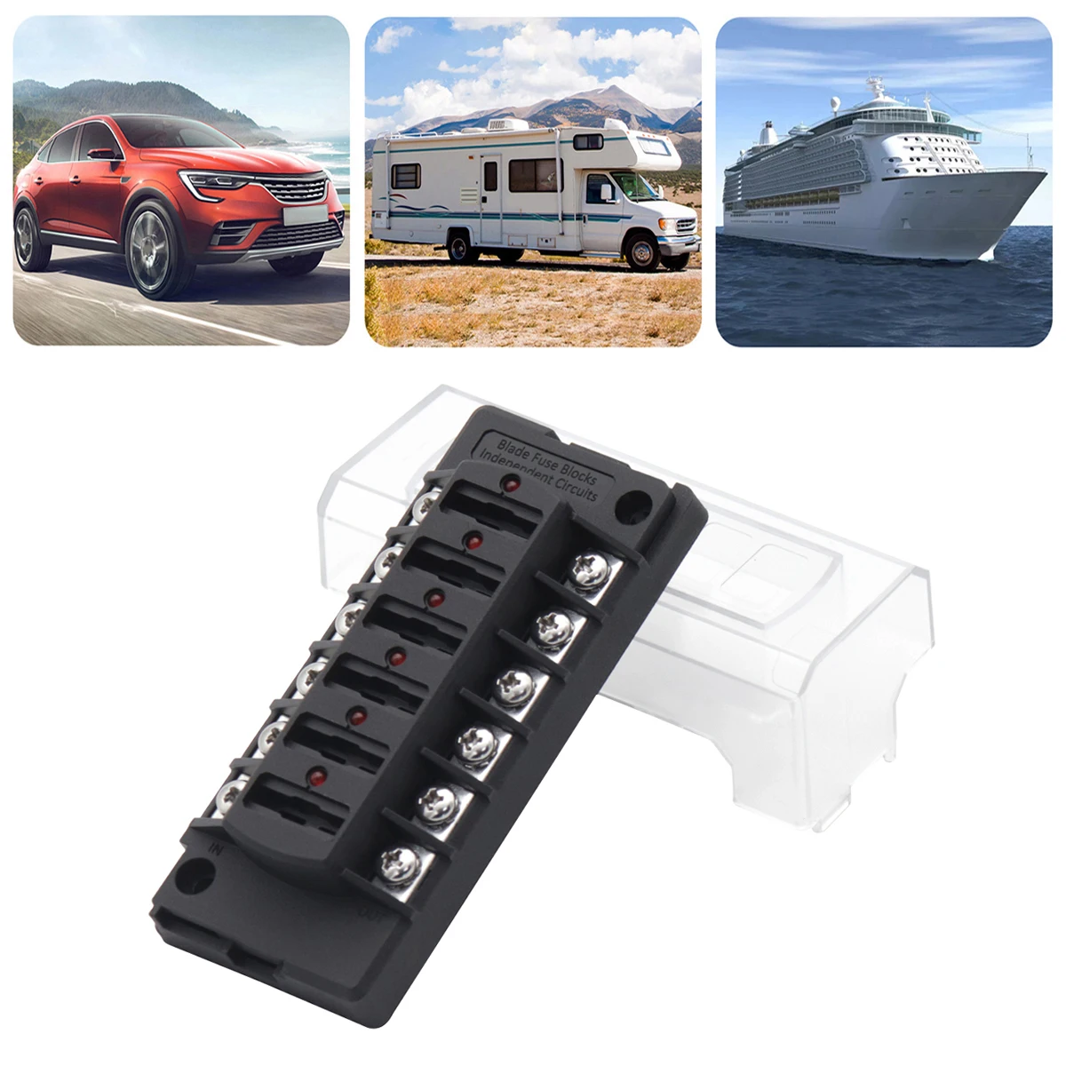 Mini-Car-Fuse-Car-Boat-6-Way-Bracket-Fuse-12v-24v-Blade-Modified-Fuse ...