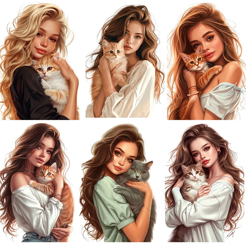 16Pcs-Pack-Cute-Cat-Girl-Sticker-DIY-Craft-Scrapbooking-Album-Junk ...