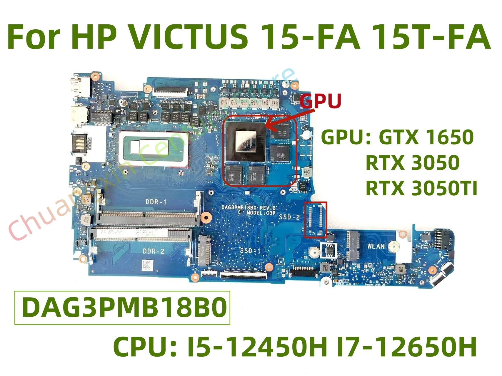 DAG3PMB18B0 motherboard For HP VICTUS 15-FA 15T-FA laptop CPU: I5 ...
