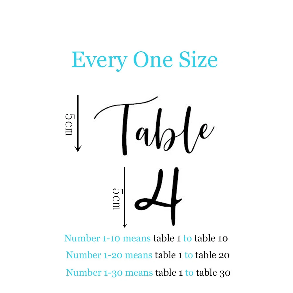 Printable Table Numbers 1 30