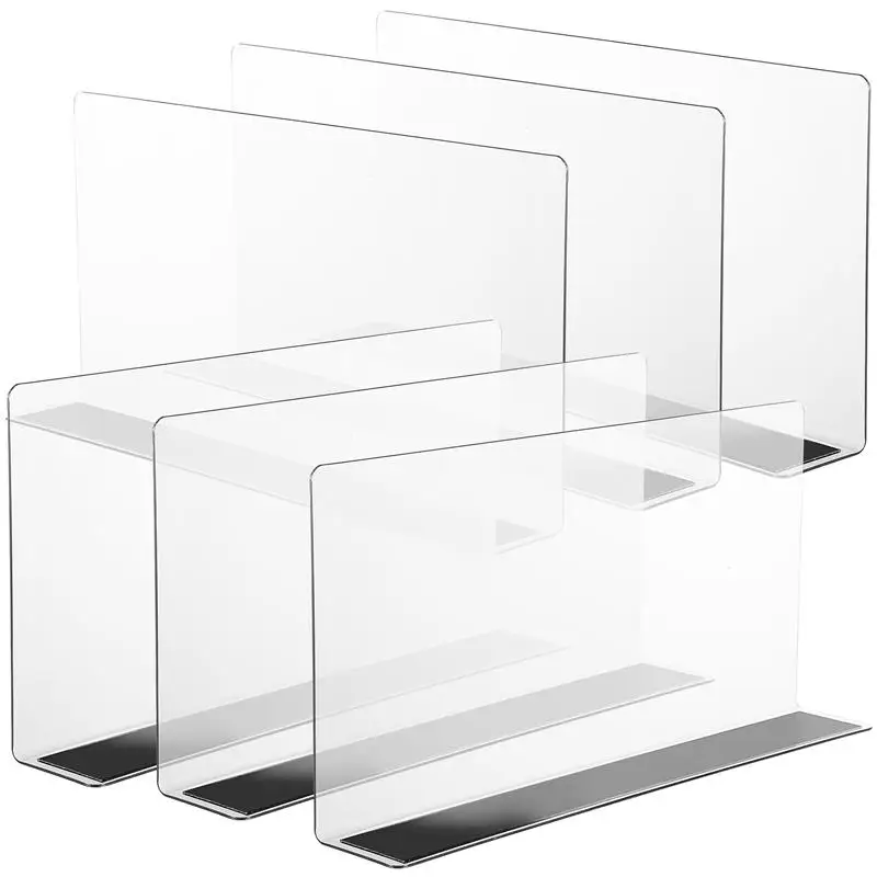 6-Pcs-Clear-Closet-Shelf-Divider-Drawer-Book-Separator-Acrylic-Shelfs ...