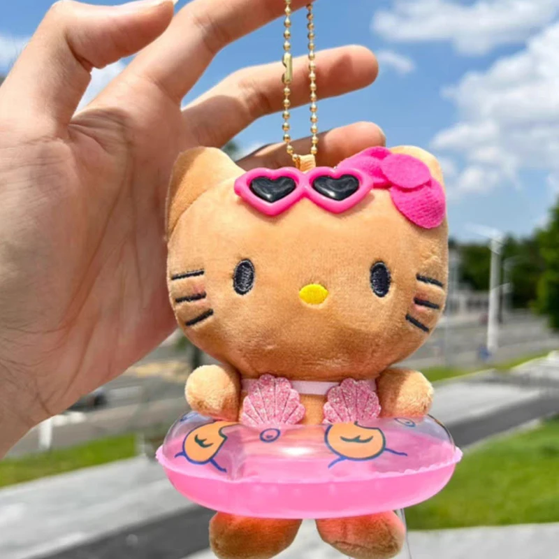 Plushies-Sanrio-Keychain-Kawaii-Black-Hawaiian-Hello-Kitty-Plush-Key ...