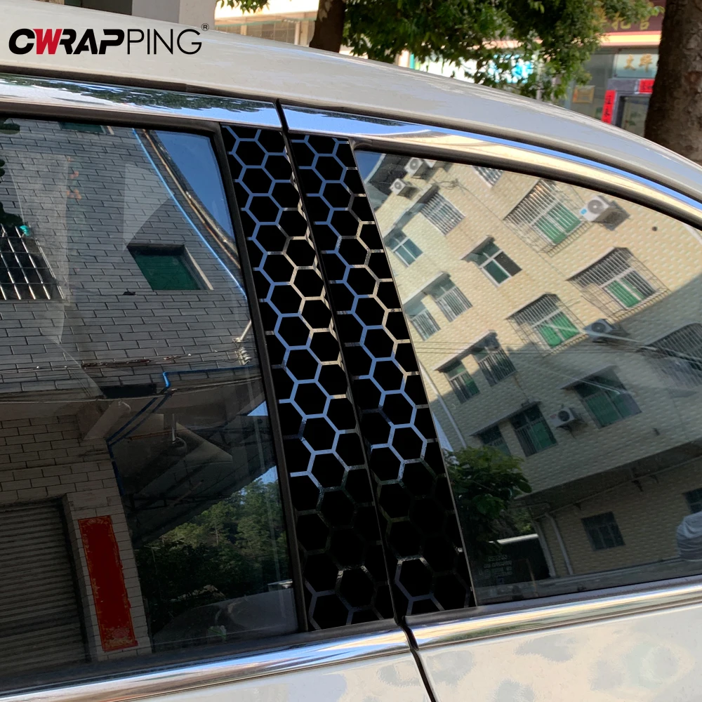 Car Stickers Honeycomb Auto B Pillar Decal Waterproof Scratches DIY ...