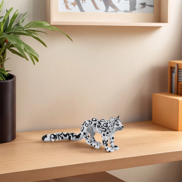 3d Printed Animals 3D Printed Animal, 8" Articulated Snow Leopard, 3D ...