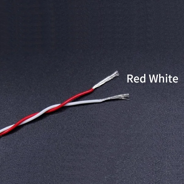 2M/10M 2pins PTFE Wire 30/26/25/24/22/20/18/17/15/13AWG DIY FEP High Temperature Twised Pair ...