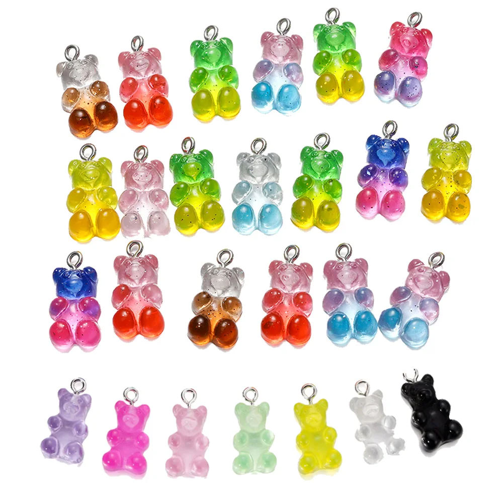 20Pcs-14-Colors-Cute-Animal-Gummy-Bear-Resin-Charms-For-Making-Drop ...