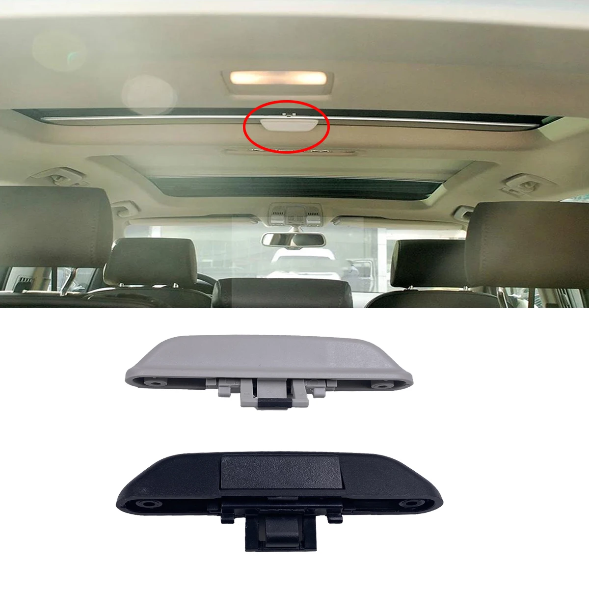 x1-Rear-Grey-Sunroof-Shade-Curtain-Handle-Clip-Kit-For-Audi-Q7-4L ...
