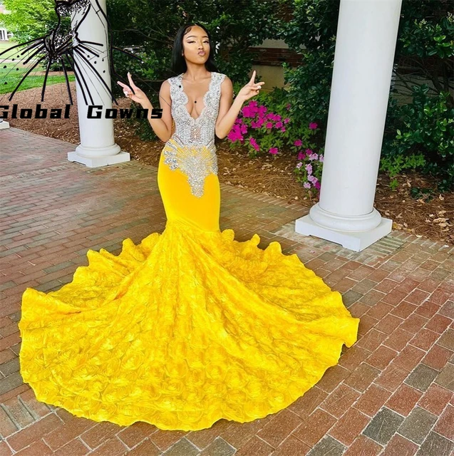 Yellow Mermaid Prom Dresses 2022