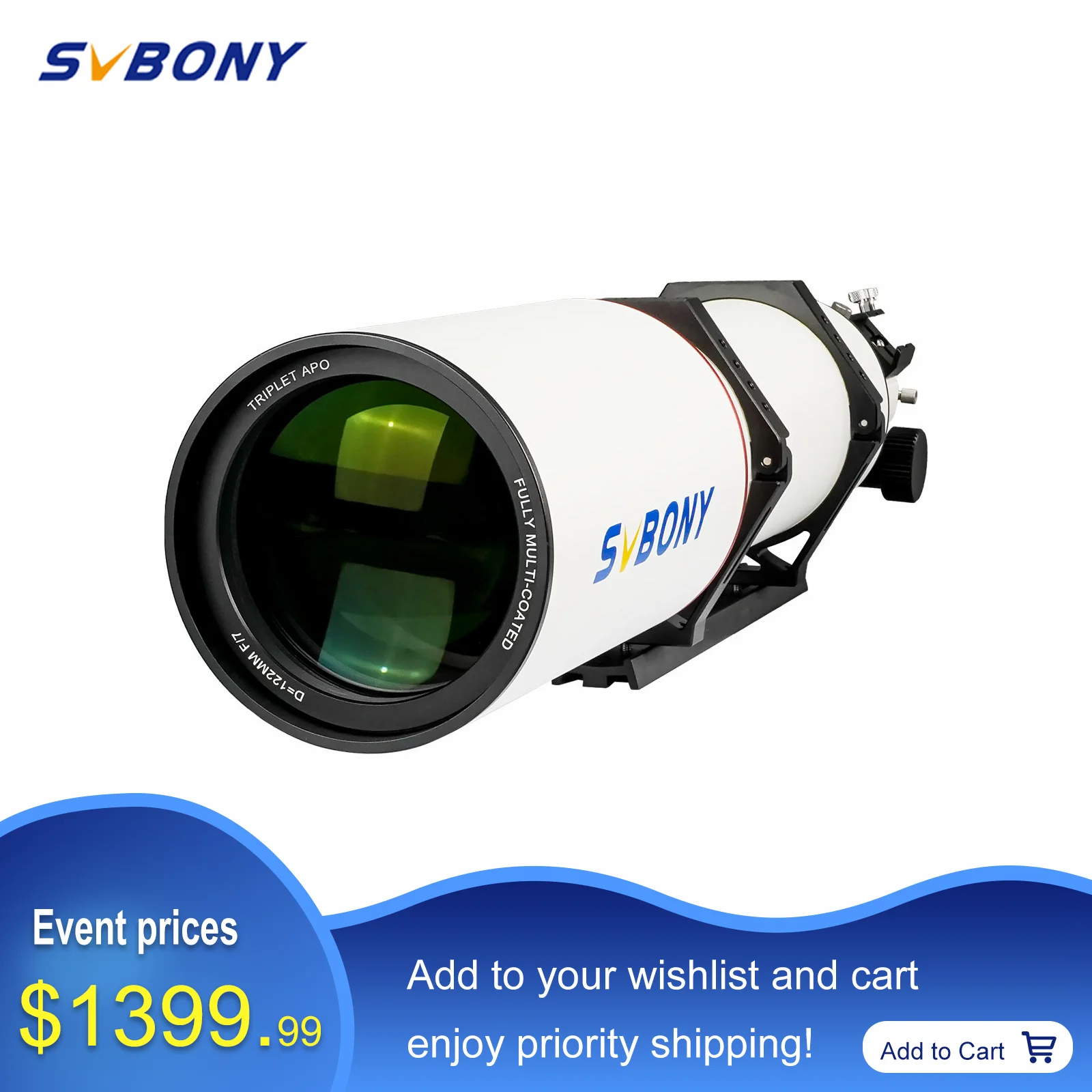 SVBONY-SV550-122mm-F7-FPL51-Triplet-APO-Apochromatic-Triplet-Refractor-Telescope-OTA-for-Deep ...