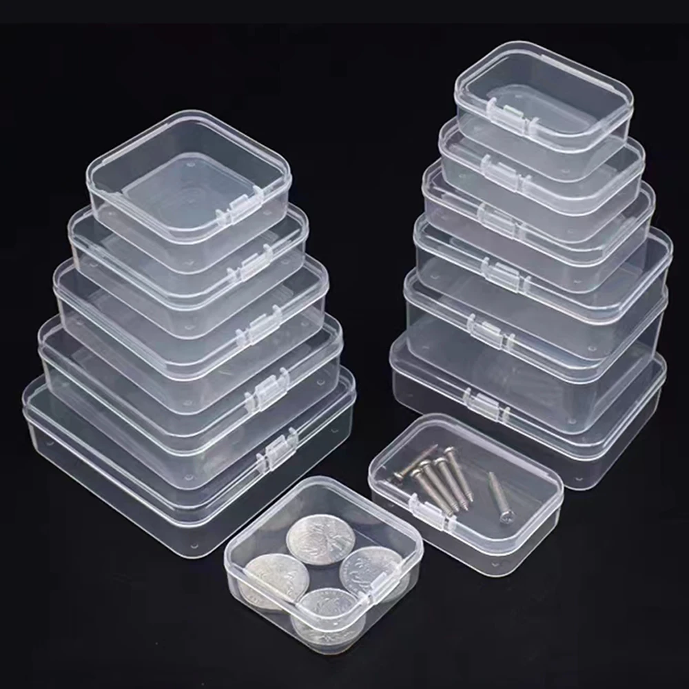 Mini Boxes Rectangle Clear Plastic Jewelry Storage Case Container ...
