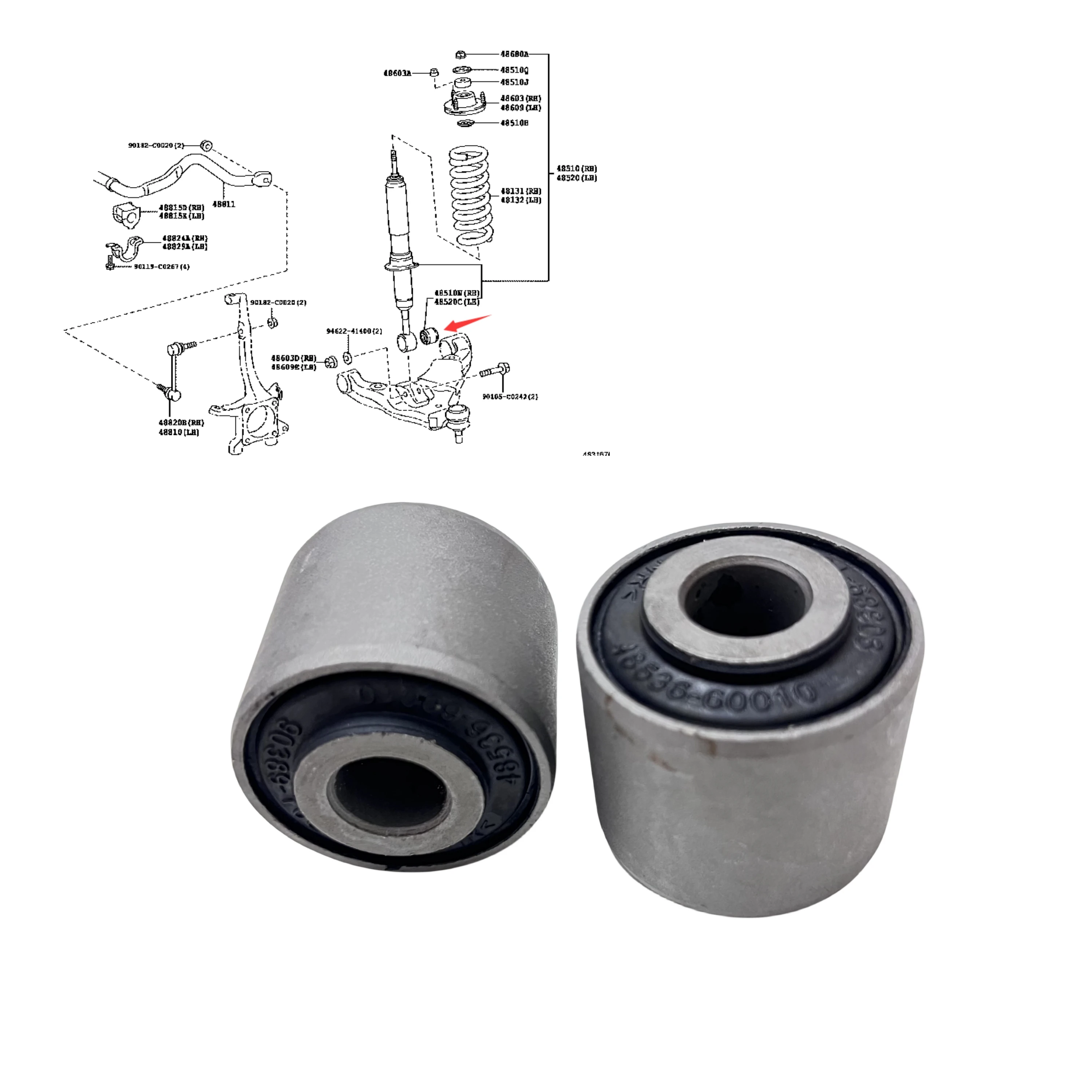 Auto-BUSH-FOR-FRONT-SHOCK-ABSORBER-RH-LH-Suitable-For-TOYOTA-FJ-CRUISER ...