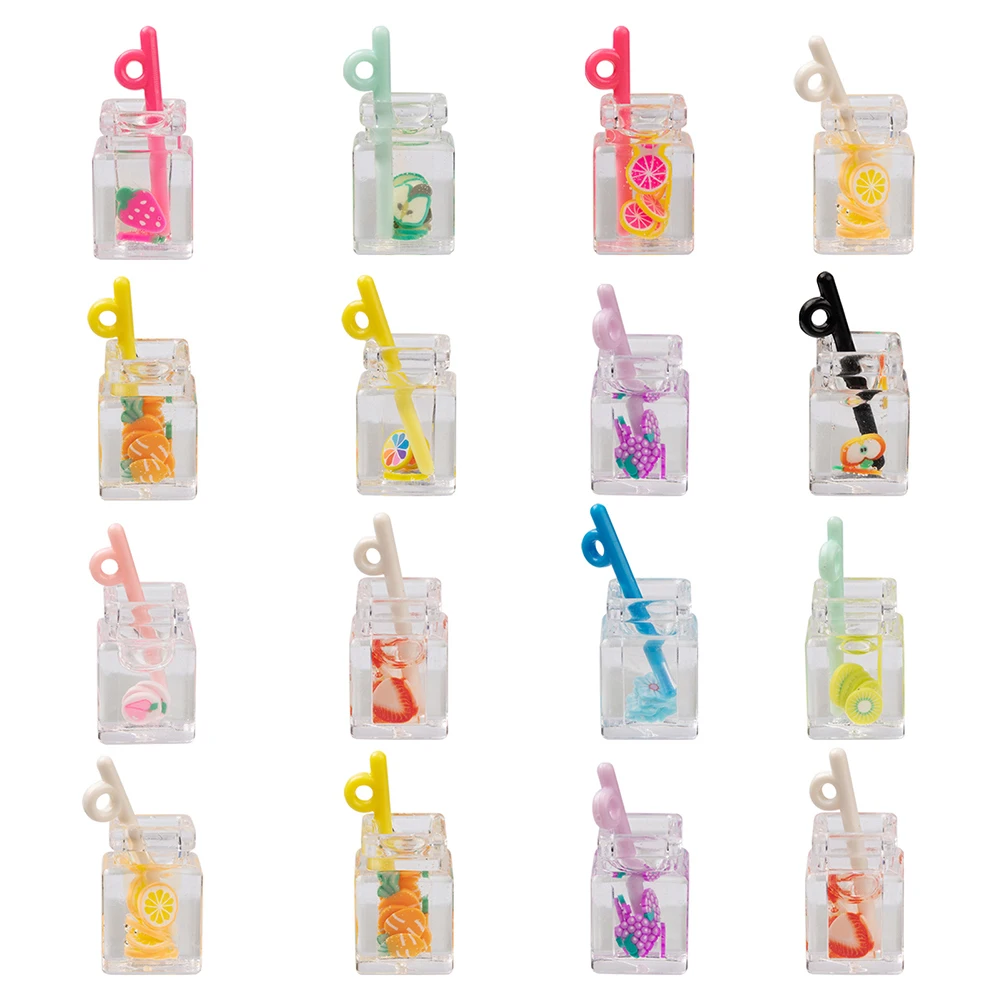 60Pcs-Resin-Fruit-Drink-Cup-Bottle-Charms-with-Clay-Inside-Fruit-Tea ...